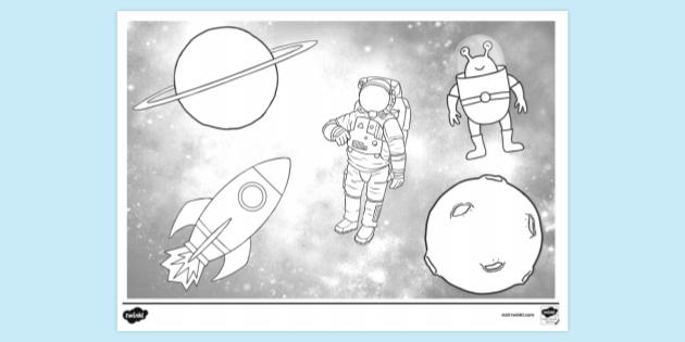 Printable Space Colouring Page | Colouring Sheets