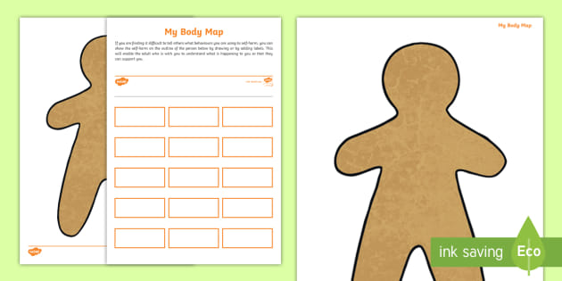 My Body Map Worksheet