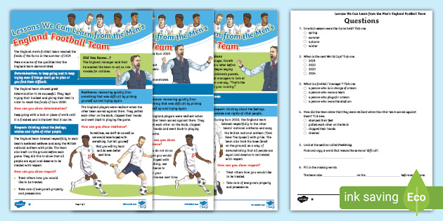 LKS2 Lessons We Can Learn from the England Football Team