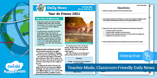 News Story for Children 7-9: Tour de France 2021