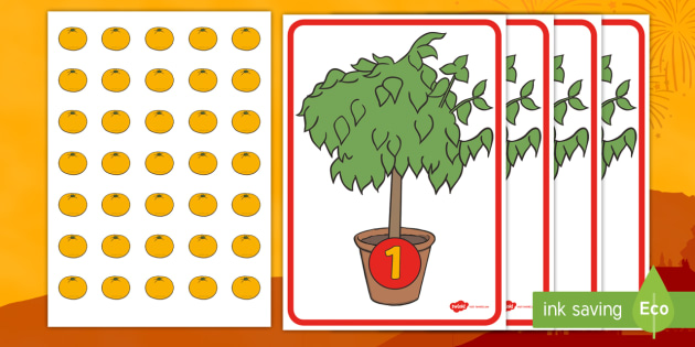 Chinese New Year Tangerines Counting to 10 Game