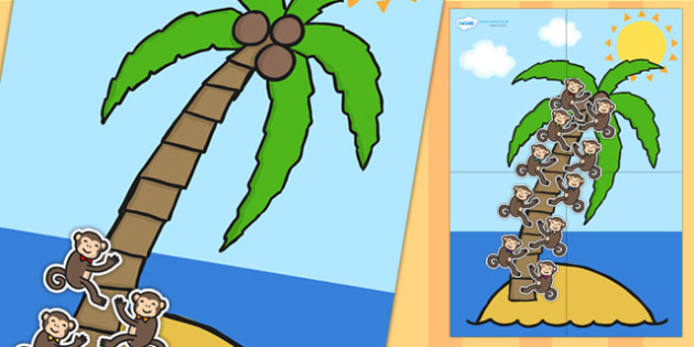 Large Palm Tree and Monkey 10 Step Reward Chart