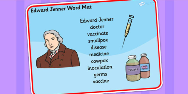 Edward Jenner Word Mat - edward jenner, word mat, keywords