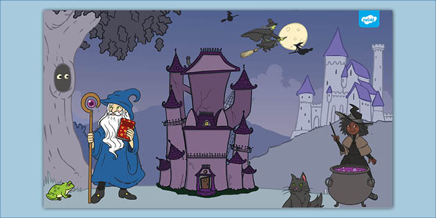 Witch and Wizard Theme - Virtual Teaching Background