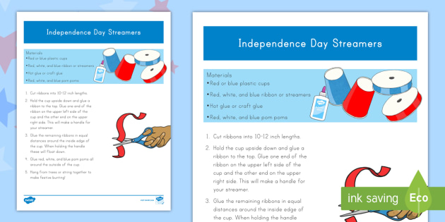 Fourth of July Streamers Craft for Children | K-5 Activities