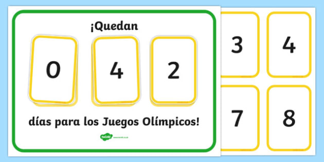 Countdown To The Olympics Display Spanish (teacher made)