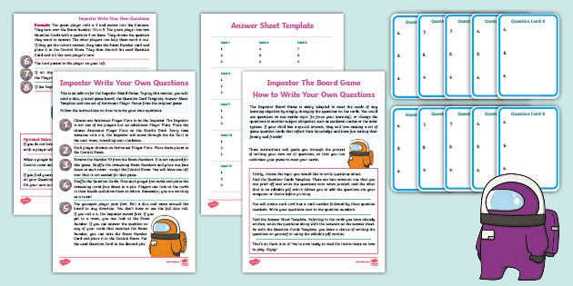 KS2 Impostor the board game write your own questions