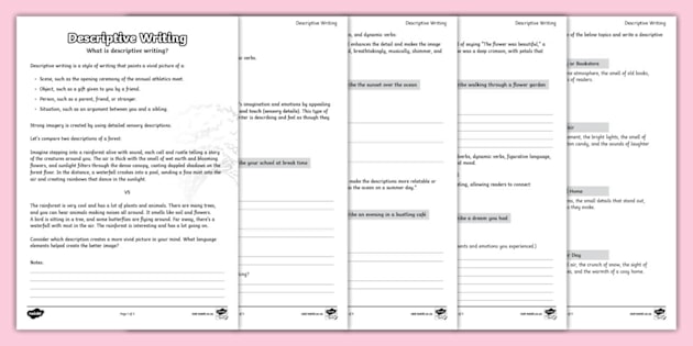 Descriptive Writing Worksheets Descriptive Writing Worksheets Free