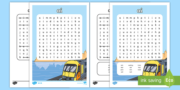 'ai' Digraph Differentiated Word Search (teacher made)
