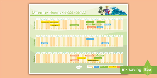 Summer Planner 2022/2023 (Australia) (teacher made)