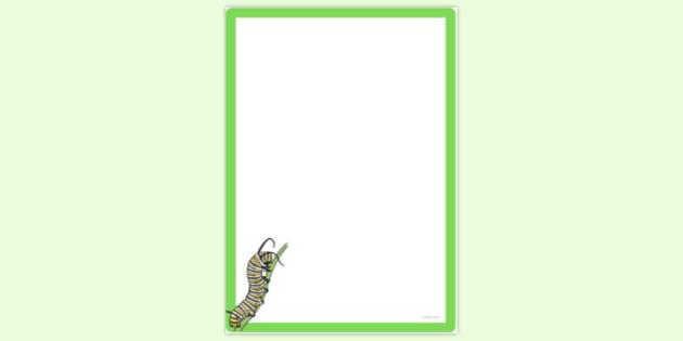 FREE! - Simple Blank Caterpillar Page Border | Page Borders | Twinkl
