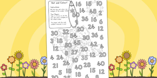 Spring Colour and Roll Worksheet (teacher made)