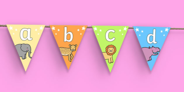 Cute Animals Alphabet Bunting