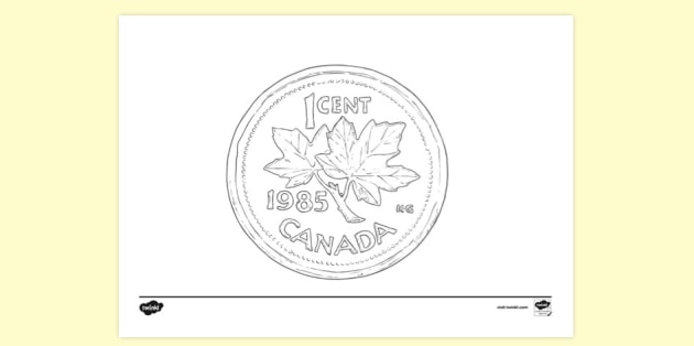 FREE! - Canadian Cent Front Colouring Sheet (teacher made)