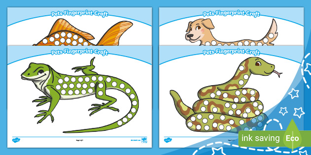 Pets Fingerprint Crafts (teacher made)