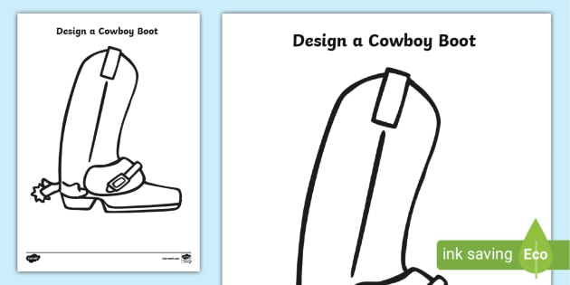 Design a Cowboy Boot Colouring (teacher made)