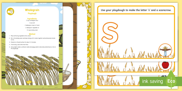 Harvest and Farm Themed Phase 2 Phonics Playdough Recipe and Mat Pack