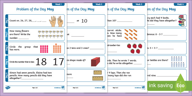 Math Problem of the Day: May (teacher made)