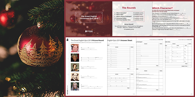 Christmas Quiz | Christmas 2019 | KS3 & GCSE English