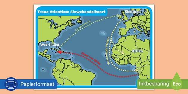 Trans-Atlantiese Slawehandelkaart Plakkaat (teacher made)
