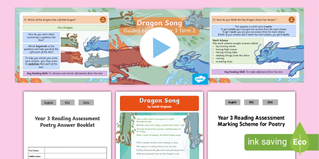 Year 3 Term 2 Poetry Reading Assessment Guided Lesson Teaching Pack