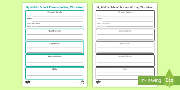 Student Resume Template Teaching Resources Twinkl
