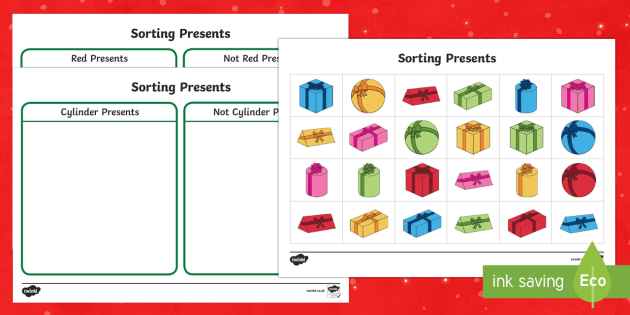 Christmas Present Sorting Worksheet / Worksheets