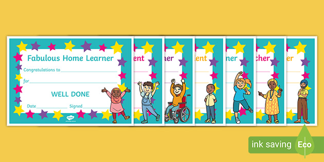 Home Learning Certificates (teacher made)