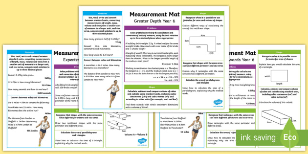 Year 6 Measurement Differentiated Maths Mats (teacher made)