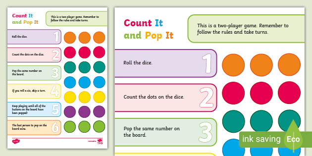 Pop It Counting Activity