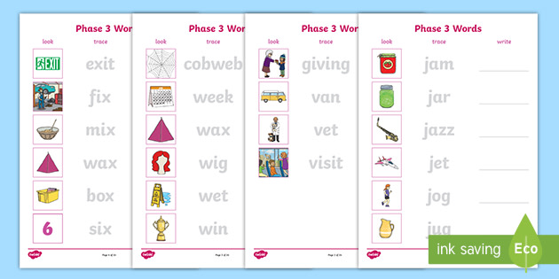 Phase 3 Look Trace and Write Worksheets