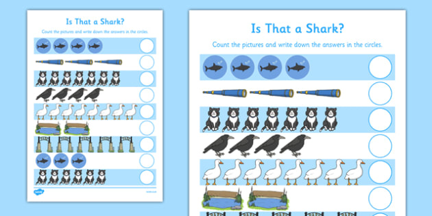 Is That a Shark? Counting Sheet (teacher made)