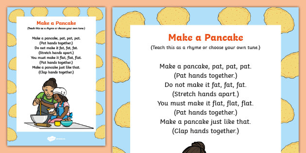 Make a Pancake Action Rhyme (teacher made)