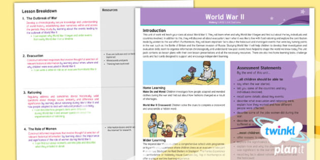 World War 2 Planning Overview KS2 - Primary Resources