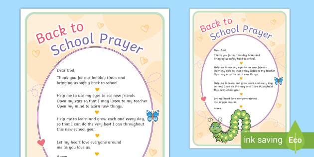 KS1 Back to School Prayer For Children (teacher made)