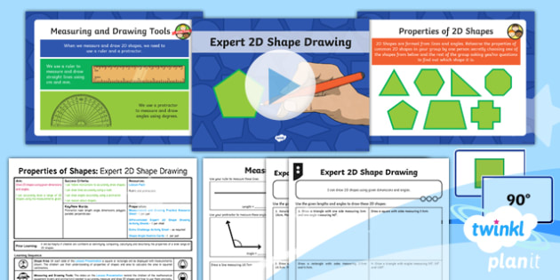 PlanIt Maths Drawing 2D Shapes Year 6 - Lesson Plan Resource