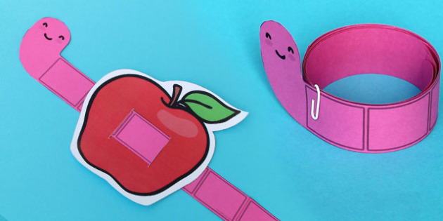Worm and Apple Counting Strip Blank (teacher made)