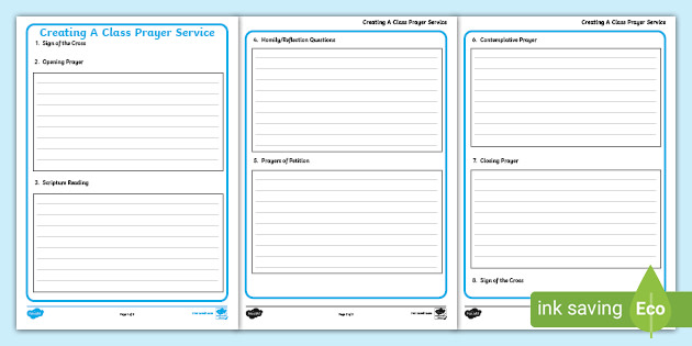 Blank Prayer Service Template