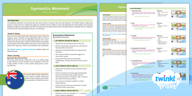 FREE! - Move PE Year 4 Gymnastics: Movement Unit Overview