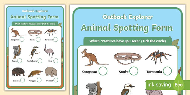 Outback Explorer Animal Spotting Form (teacher made)