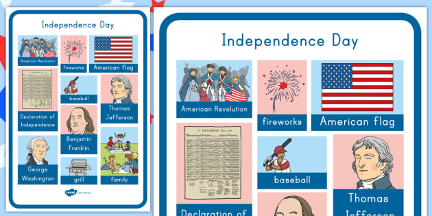 Independence Day Vocabulary Poster - 4th of July