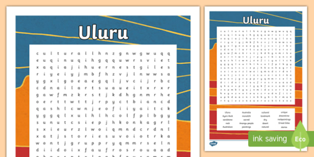 Uluru Word Search (teacher made)