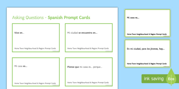 General Conversation Home Town Neighbourhood & Region Question Prompt Cards