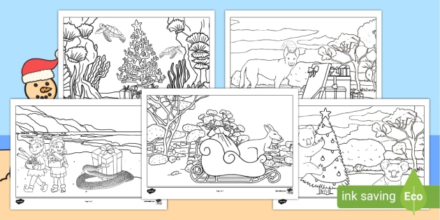 Australian Animal Christmas Colouring Shets (teacher made)