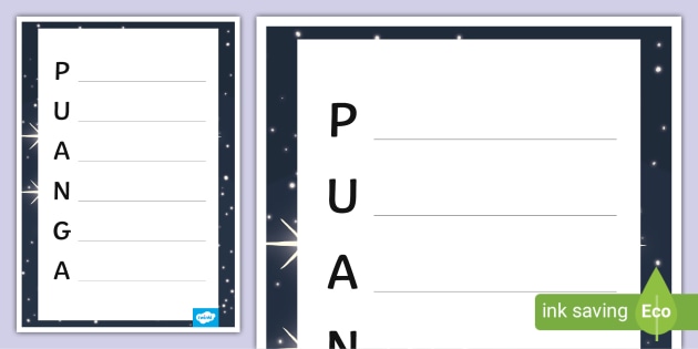 Puanga Acrostic Poem (teacher made)