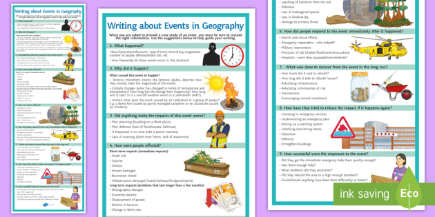 Writing about Events in Geography Display Poster