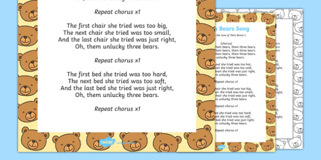 Them Bears Song (teacher made)
