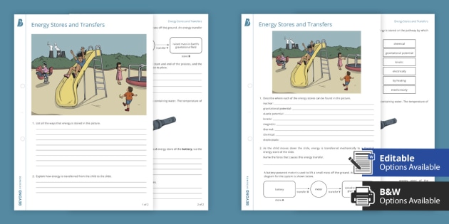 Energy Transfer Worksheet Differentiate Between Purchases Heat Energy
