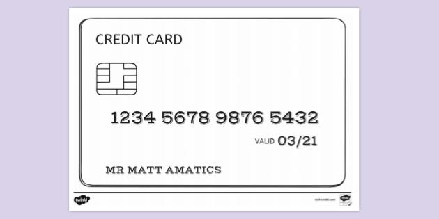 FREE! - Credit Card Colouring Sheet | Colouring Sheets