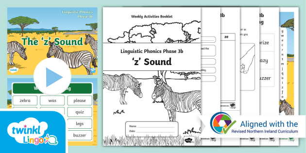 NI Linguistic Phonics Phase 3b 'z' Sound Activities Pack